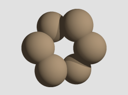 Figure A.1. A loop of chocolate formed by a union of six spheres